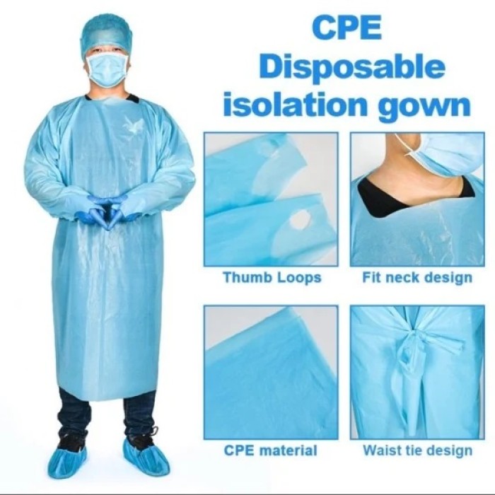 CPE Gown (52gm) Individual Pack (Pre-Order) @ www.mqsupplies.com